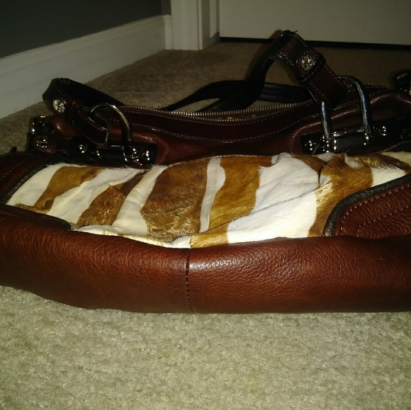 b. makowsky | Bags | B Makowsky Canterbury Brandyzebra Print Satchel ...